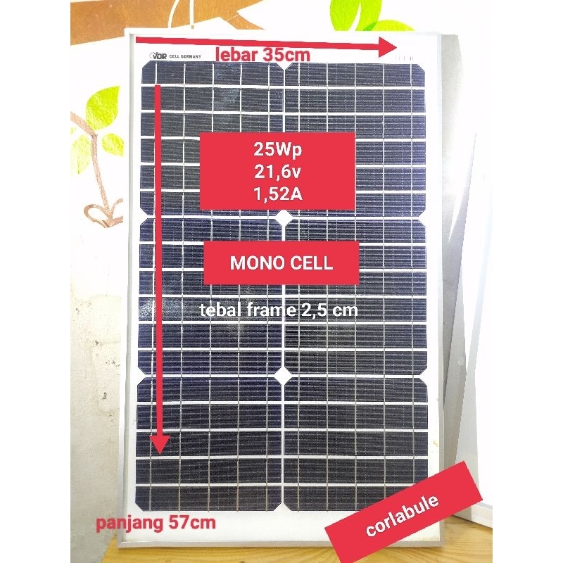 Jual Papan Solar Panel 25Wp / 21,6V Mono Cell | Shopee Indonesia