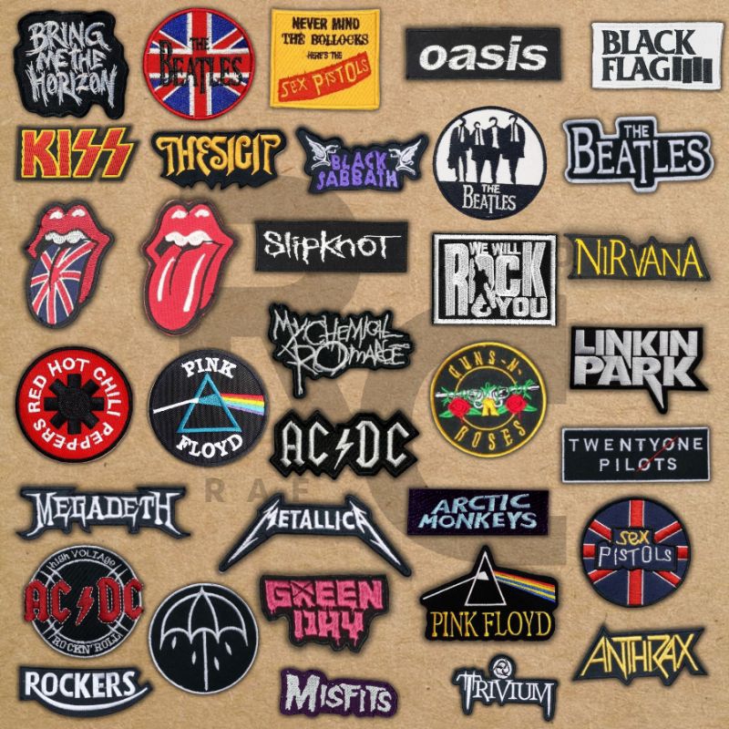 Jual Aksesoris Jahit Patch Emblem Bordir Varian Band Rock Keren Bahan ...