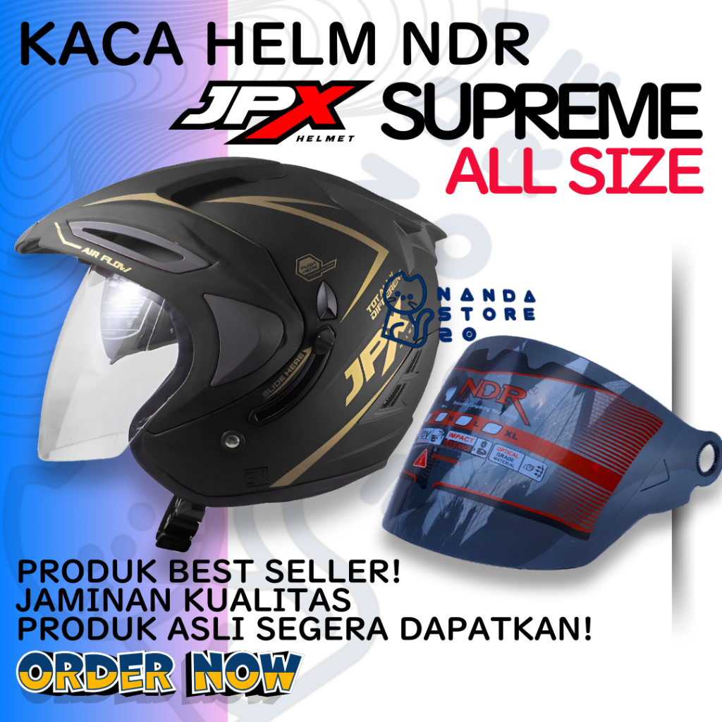Jual kaca Visor helm JPX SUPREME jp13 NDR – Kaca Helm NDR Anti-Silau ...