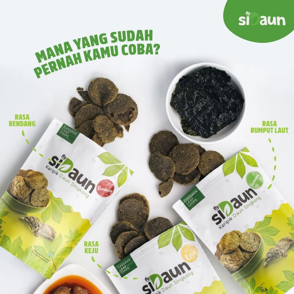 Jual SiDaun Snack Crispy Keripik Daun Singkong Cemilan Enak Renyah ...