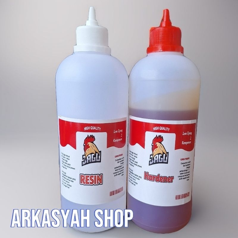 Jual LEM KAYU SUPERR KUAT JAGO EPOXY HARDENER RESIN 1KG (LEM KAYU LEM 2 ...