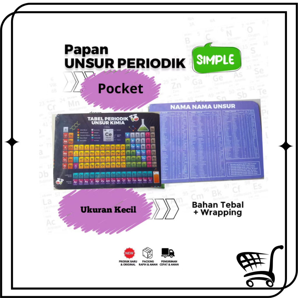 Jual PAPAN TABEL PERIODIK UNSUR KIMIA PRAKTIS ( Pocket Biru A6 ...