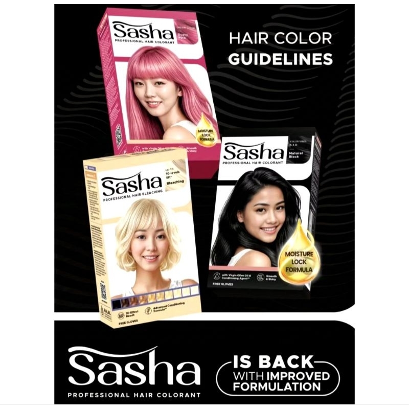 Jual Sasha Professional Hair Colorant / Sasha Pewarna Rambut | Shopee ...