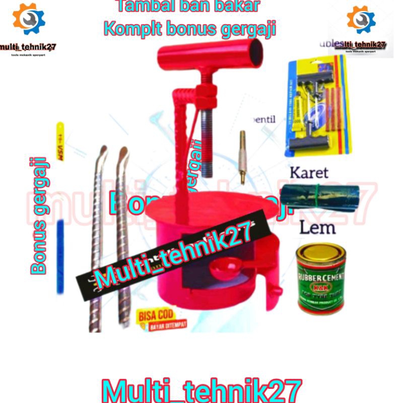 Jual ALAT TAMBAL BAN KOMPLIT SEPEDA MOTOR tambal ban bakar dan tubles ...