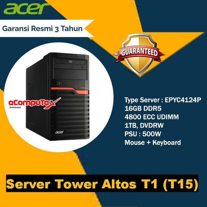 Jual ACER TOWER SERVER ALTOS T1 (T15) EPYC4124P 16GB 1TB DDR5 ORIGINAL - GARANSI RESMI | Shopee ...