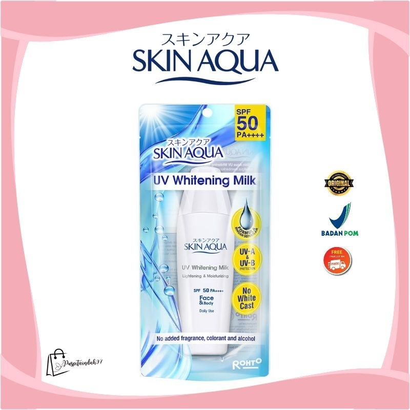 Jual Sunscreen Skin Aqua UV Whitening Milk (Tutup Putih) | Shopee Indonesia