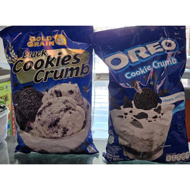 Jual Oreo Black Cookies Crumb / Remahan oreo kasar Gold Grain 1 kg ...