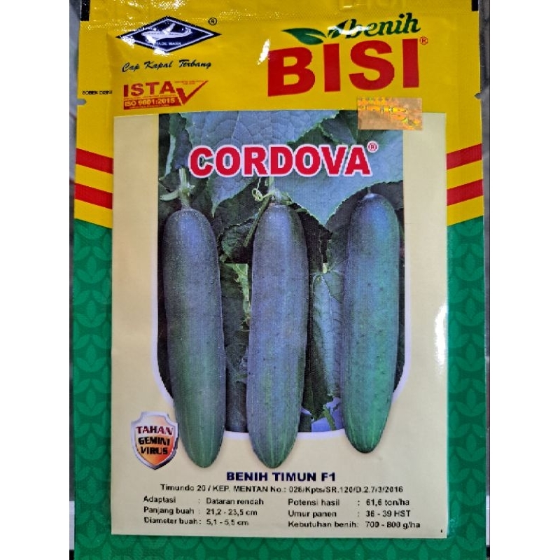 Jual Benih Timun Hibrida F1 CORDOVA 10 Gr Cap Bisi | Shopee Indonesia