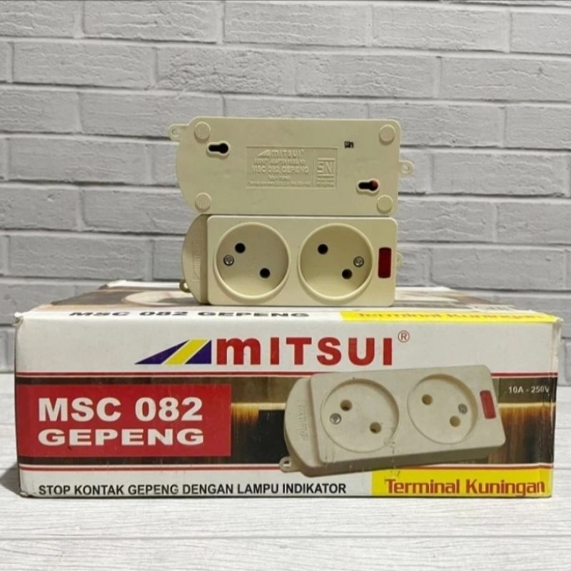 Jual MITSUI MSC 082 STOP KONTAK 2 LUBANG TERMINAL GEPENG PIPIH KUNINGAN SNI | Shopee Indonesia