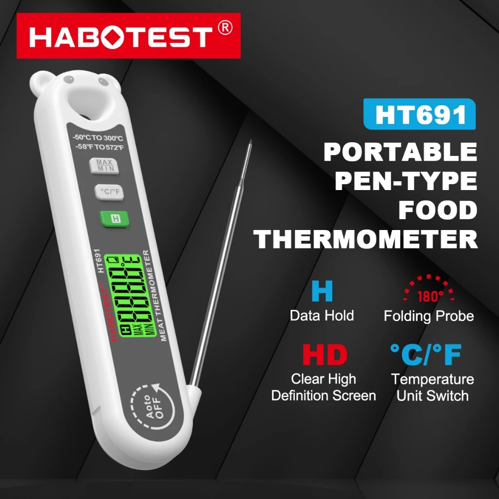 Jual HABOTEST HT691 Termometer Daging Digital, Termometer Memasak Baca ...