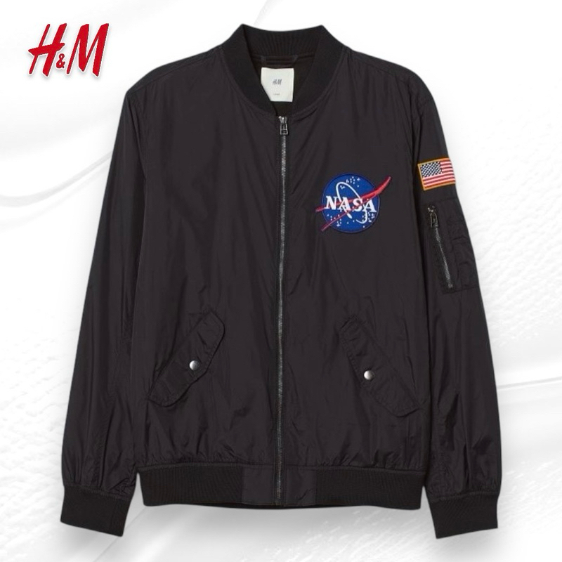 Jual jaket bomber hitam military MA-1 Nasa H*m Original pilot topgun | Shopee Indonesia