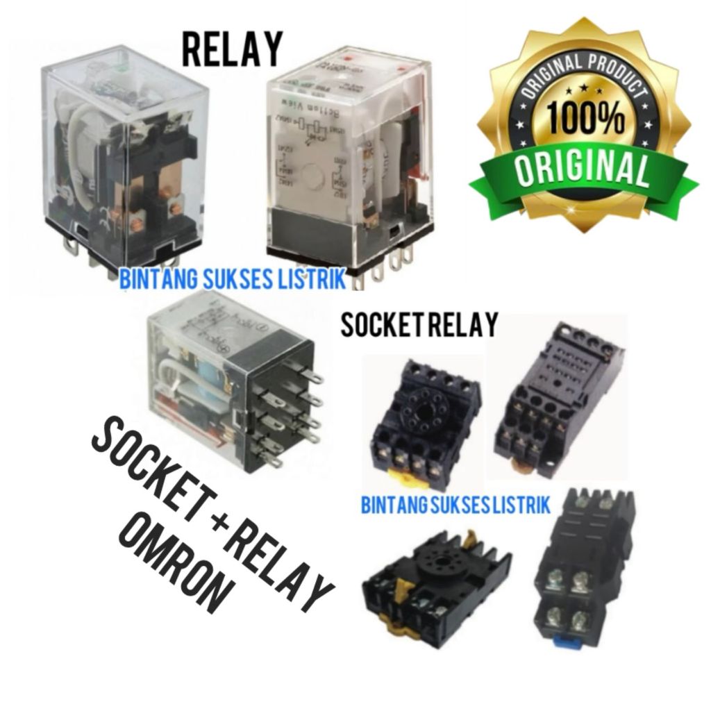 Jual ORIGINAL OMRON Relay MY4N + Socket PYFZ-14 Relai + Soket 14 PIN ...