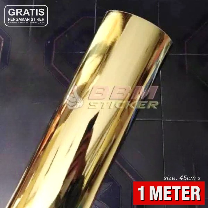 Jual STICKER SKOTLET CHROME EMAS GOLD | Shopee Indonesia
