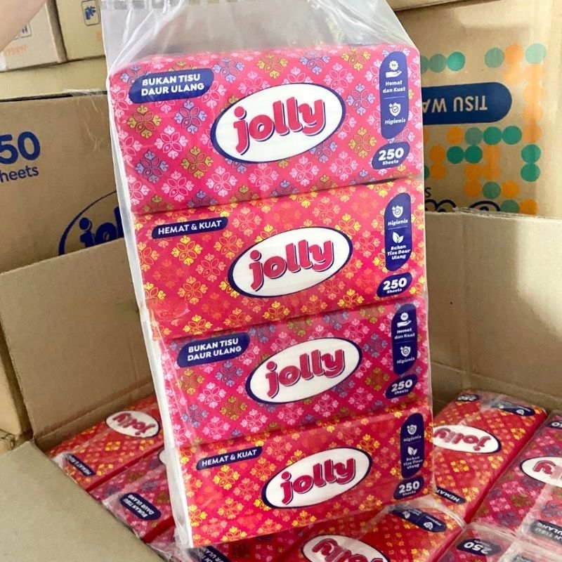 Jual Tisu Jolly 4 Pack 250 Sheets 2 Ply - Lembut, Kuat Serap, Praktis ...