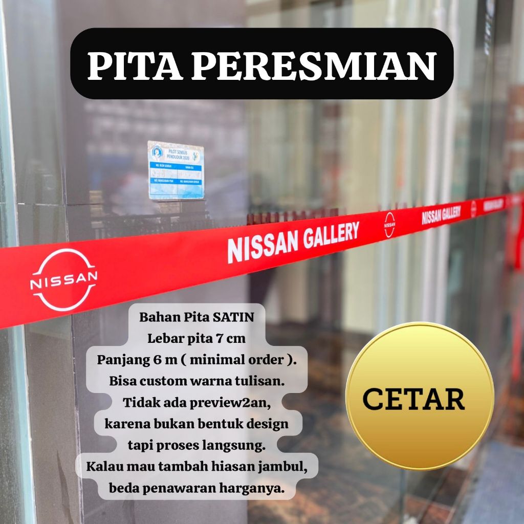 Jual Pita Peresmian “CETAR” custom logo perusahaan | Shopee Indonesia