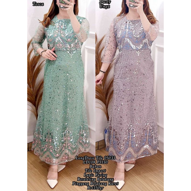 Jual Long Dress Tile 05033 | Shopee Indonesia