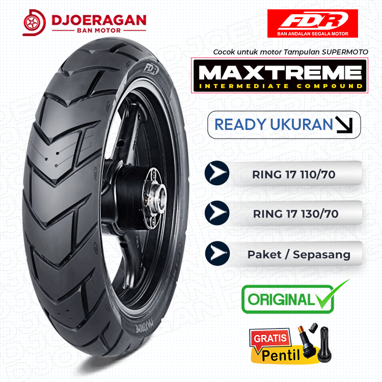 Jual SEPASANG / SATUAN BAN MOTOR MOGE FDR MAXTREME RING 17 DEPAN ...
