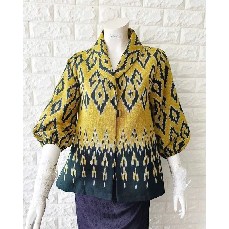 Jual Blouse blazer tenun / blazer semi jas /atasan wanita / outer ...