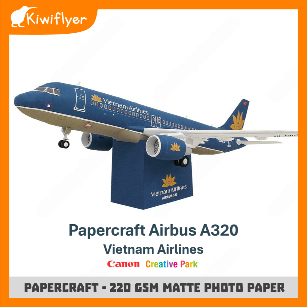 Jual DIY Papercraft Pesawat Airbus A320 Vietnam Airlines | Shopee Indonesia