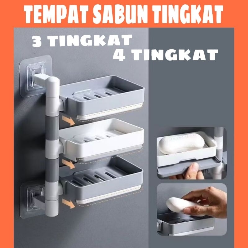 Jual TERMURAH!! Tempat Sabun Batang Tempel Dinding Tempat Sabun Susun 3 ...