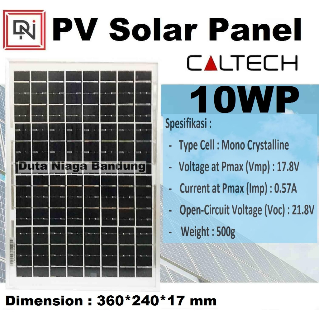 Jual Solar Panel 10WP solar cell mono solar panel 10W CALTECH solarcell ...