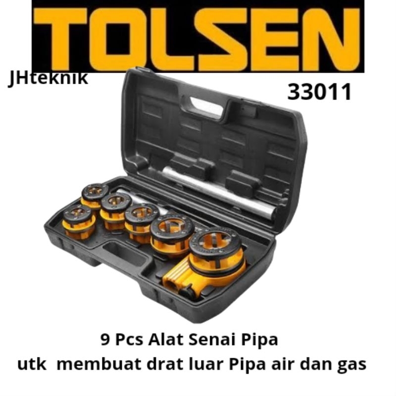 Jual JHTeknik 9 Pcs Pipe Threading Set TOLSEN 33011/Alat Senai Pipa 9 Pcs TOLSEN/Alat Membuat ...