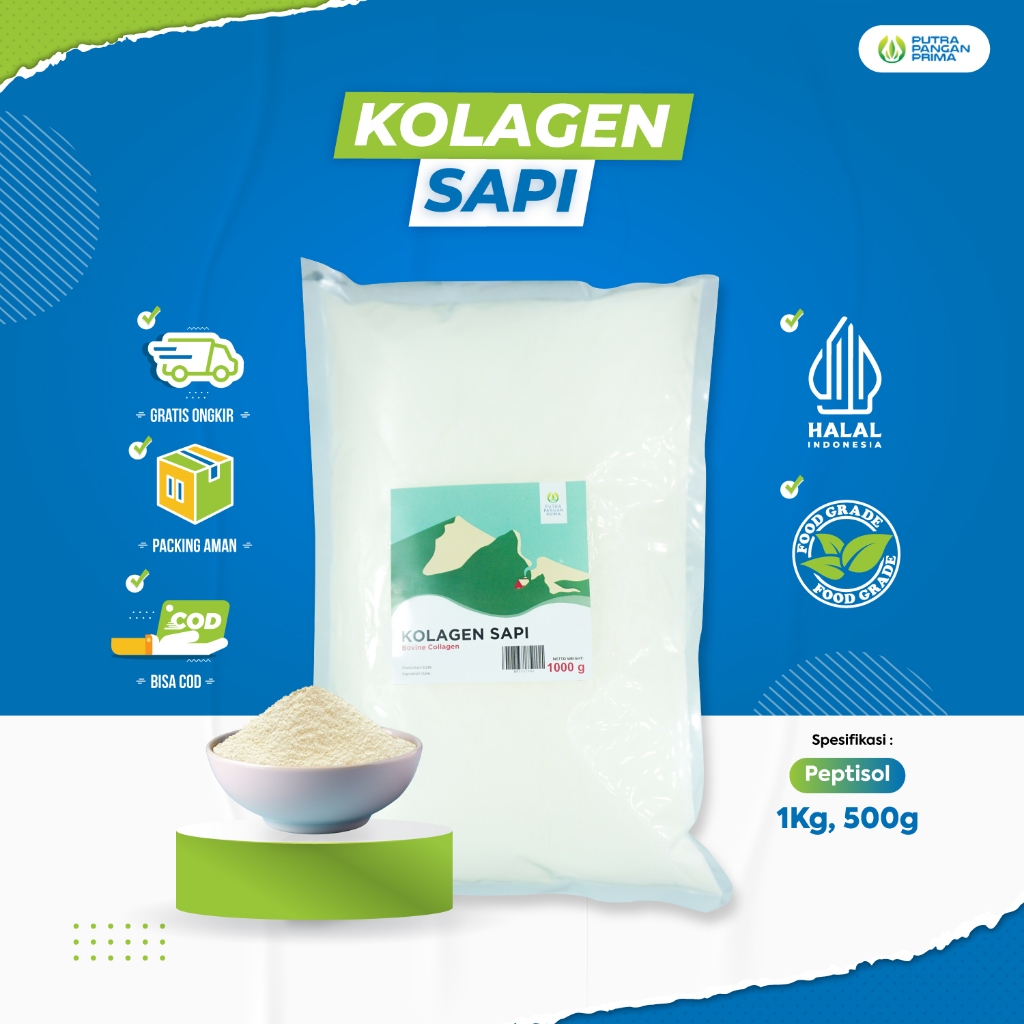 Jual Bubuk Kolagen Sapi Bovine Collagen Powder Premium 500gr 1kg ...
