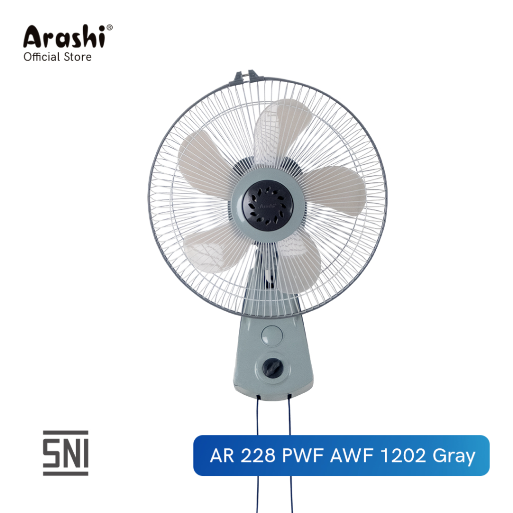 Jual Arashi Kipas Angin Dinding Wall Fan AWF 1202 Gray | Shopee Indonesia