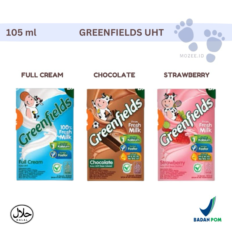 Jual Susu UHT Greenfields 105ml Fullcream Chocolate Strawberry Karton dus isi 40 Exp Max Nov ...