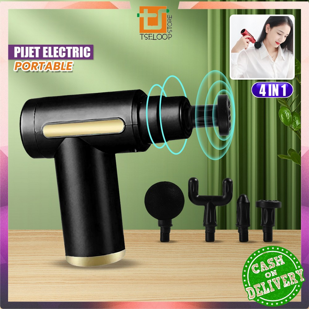 Jual OFM-C1170 Alat Terapi Otot Pijat Massage Gun 4IN1 Pijet Electric ...
