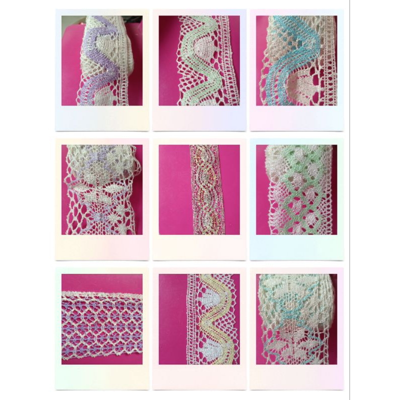 Jual Renda Rajut/renda kait 8,5cm varian warna harga Rp 4000/yard(90cm ...