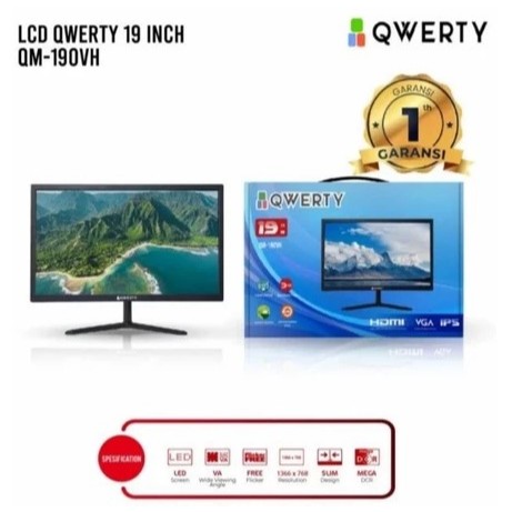 Jual MONITOR LED QWERTY 19" / 18.5" Inch QM190VH (VGA,HDMI) Led cctv ...