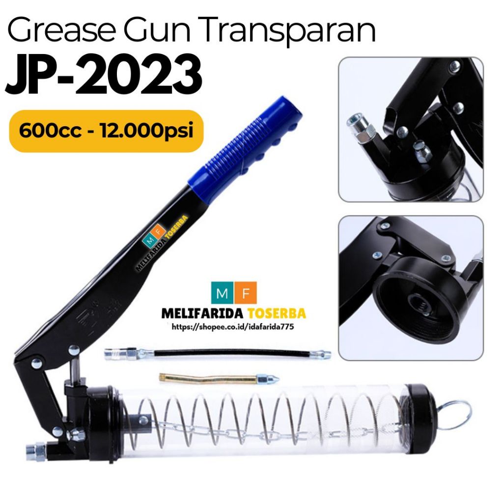 Jual Pompa Gemuk Grease Gun Manual Transparan 600cc/12000 Psi JP-2023 ...