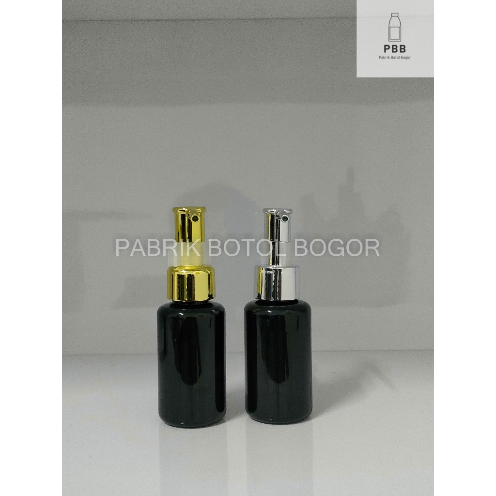 Jual PBB - Botol Tubular 60Ml Hitam Pump Clip Oil Gold Silver Luxury 60Ml Pet | Shopee Indonesia