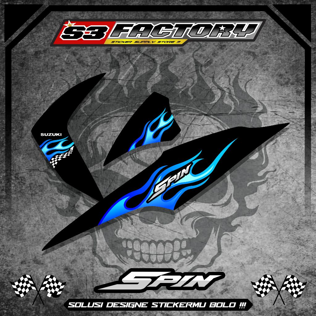Jual STICKER STRIPING VARIASI SUZUKI SPIN 125 MOTIF FLAME API TERBARU ...