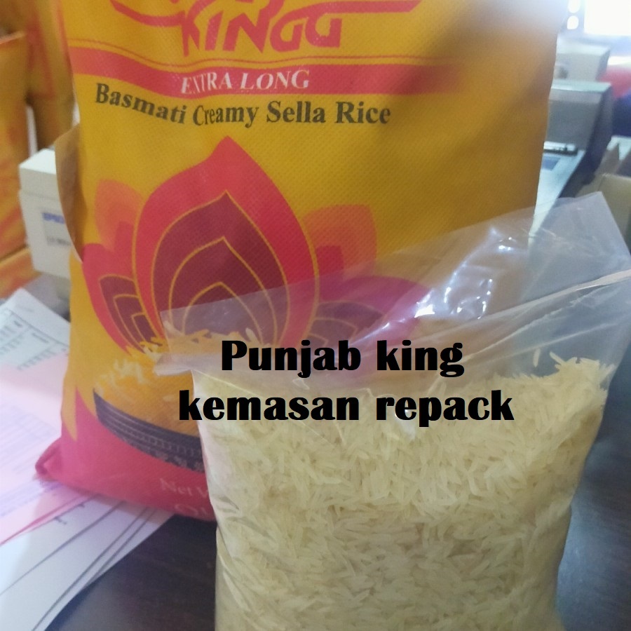 Jual Beras Basmati PUNJAB KING Basmati Creamy Sella RIce 1 KG REPACKING | Shopee Indonesia