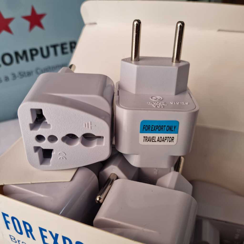 Jual Over Steker Adaptor colokan Kaki 3 ke 2 Travel Adapter Universal ...