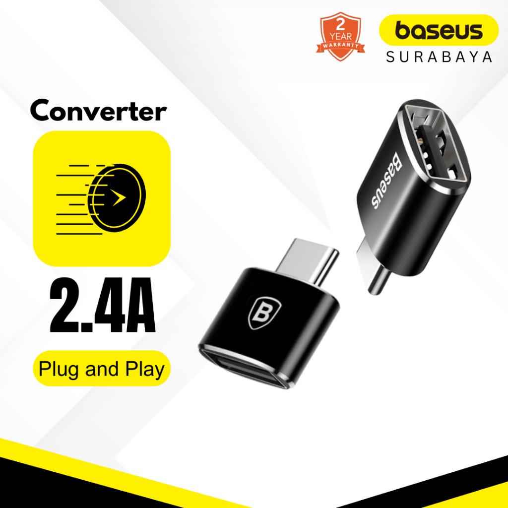 Jual Baseus OTG USB-C Male to USB-A Female Converter Adapter | Shopee ...