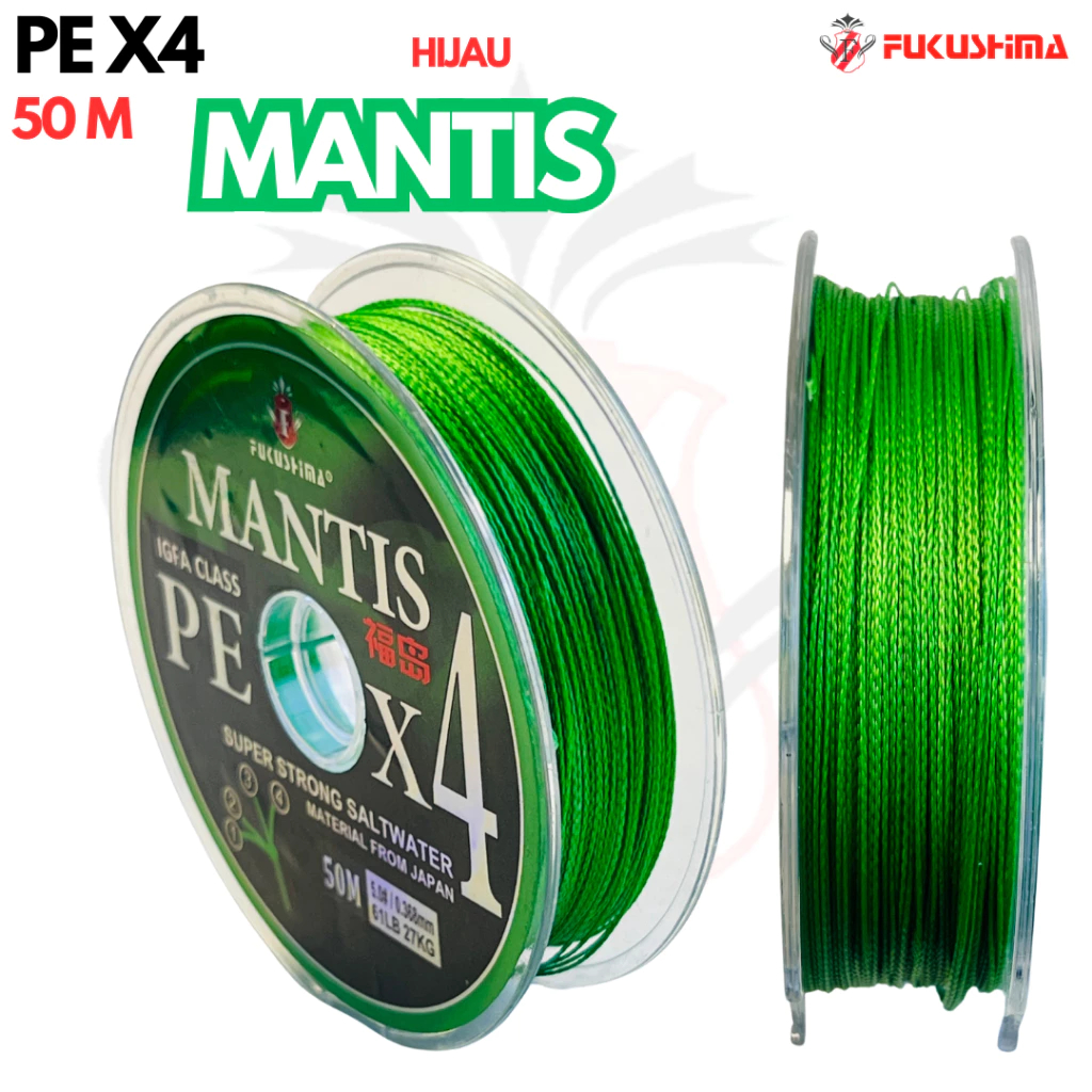 Jual Senar Pancing PE X4 50 Meter Connecting Warna Hijau Mantis ...