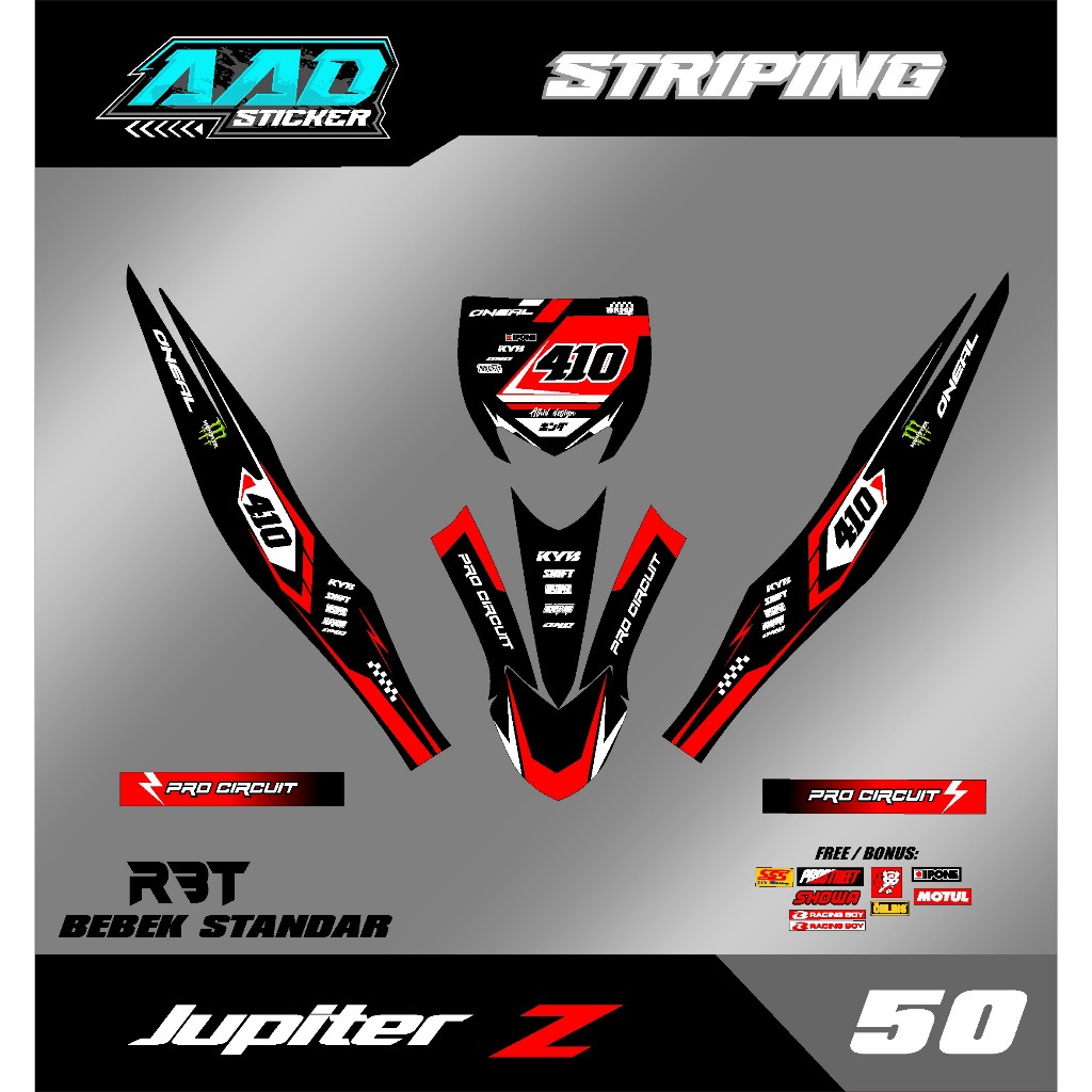 Jual STICKER STRIPING MOTOR RBT JUPITER Z RBT BEBEK MODIF SUPERMOTO RBT ...