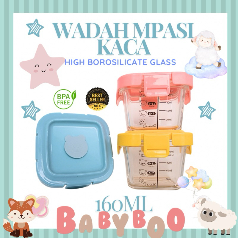 Jual Baby Food Container Tempat Mpasi Kaca 3 in 1 Wadah Mpasi Kaca isi ...