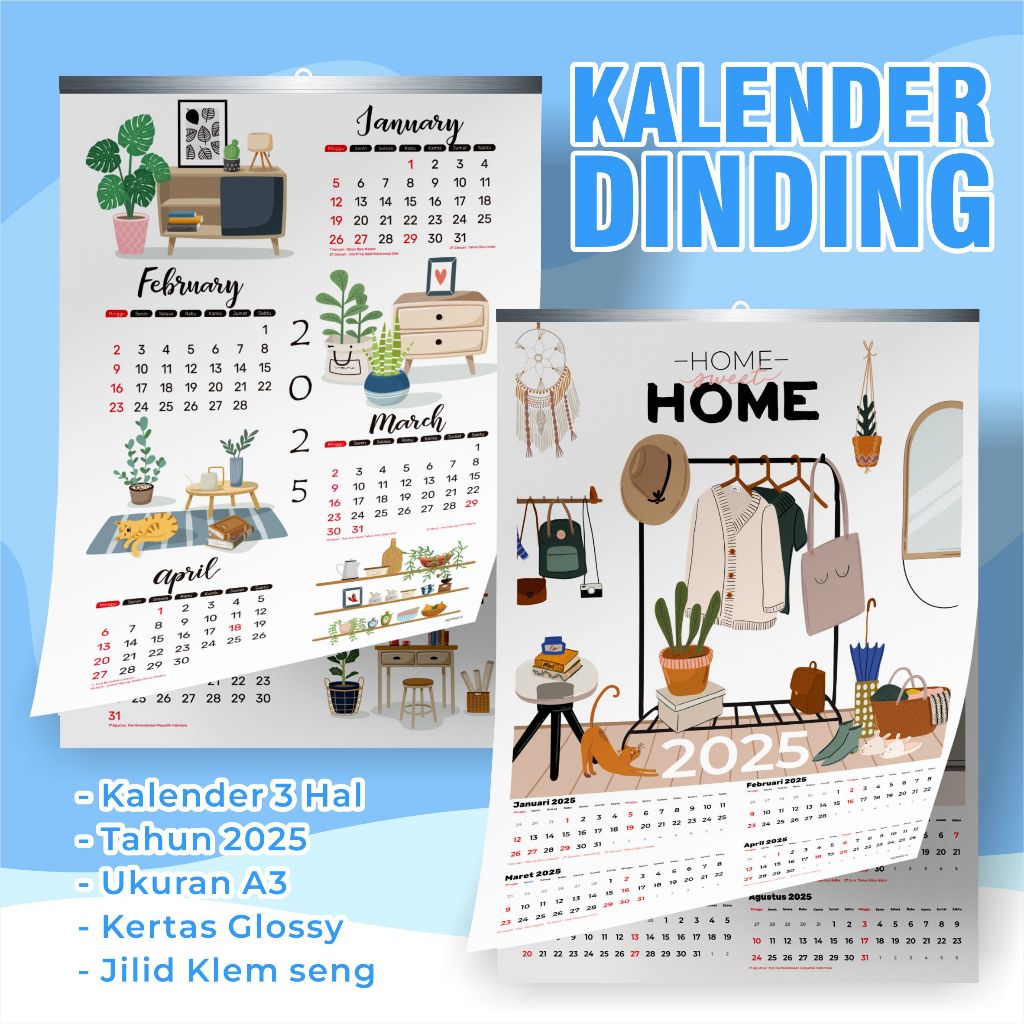 Jual Kalender dinding aesthetic - wall callendar - kalender gantung ...