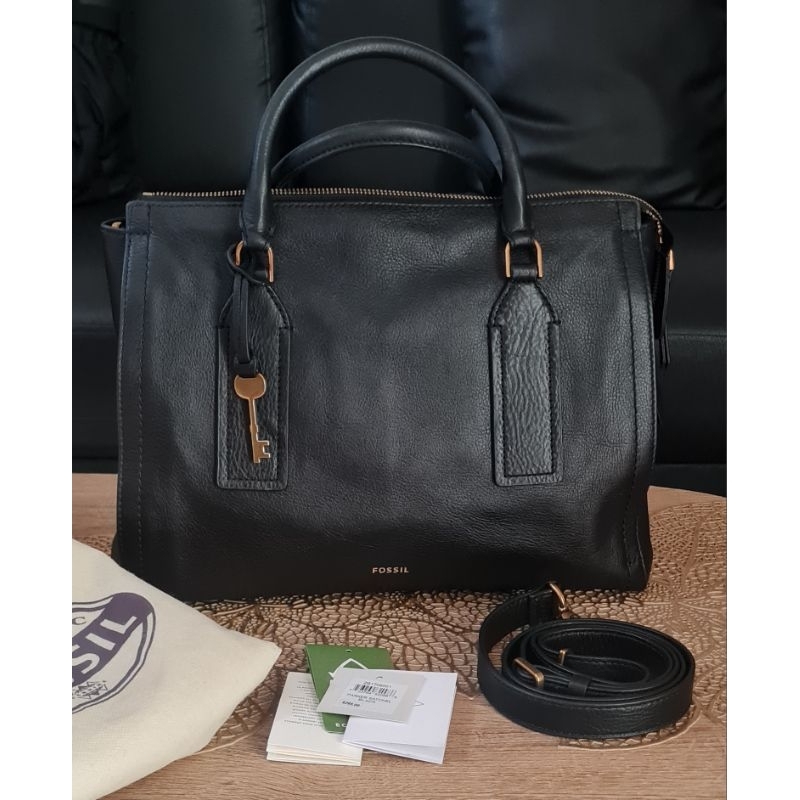 Jual [ORIGINAL 100%] TAS FOSSIL PARKER SATCHEL BLACK | Shopee Indonesia