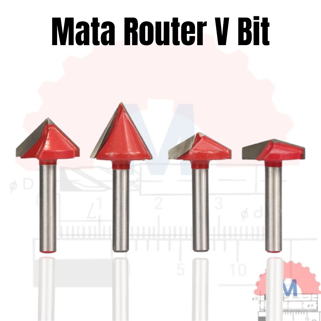 Jual Mata router CNC 3D V groove shank 6mm wood mdf dll V bit mch ...