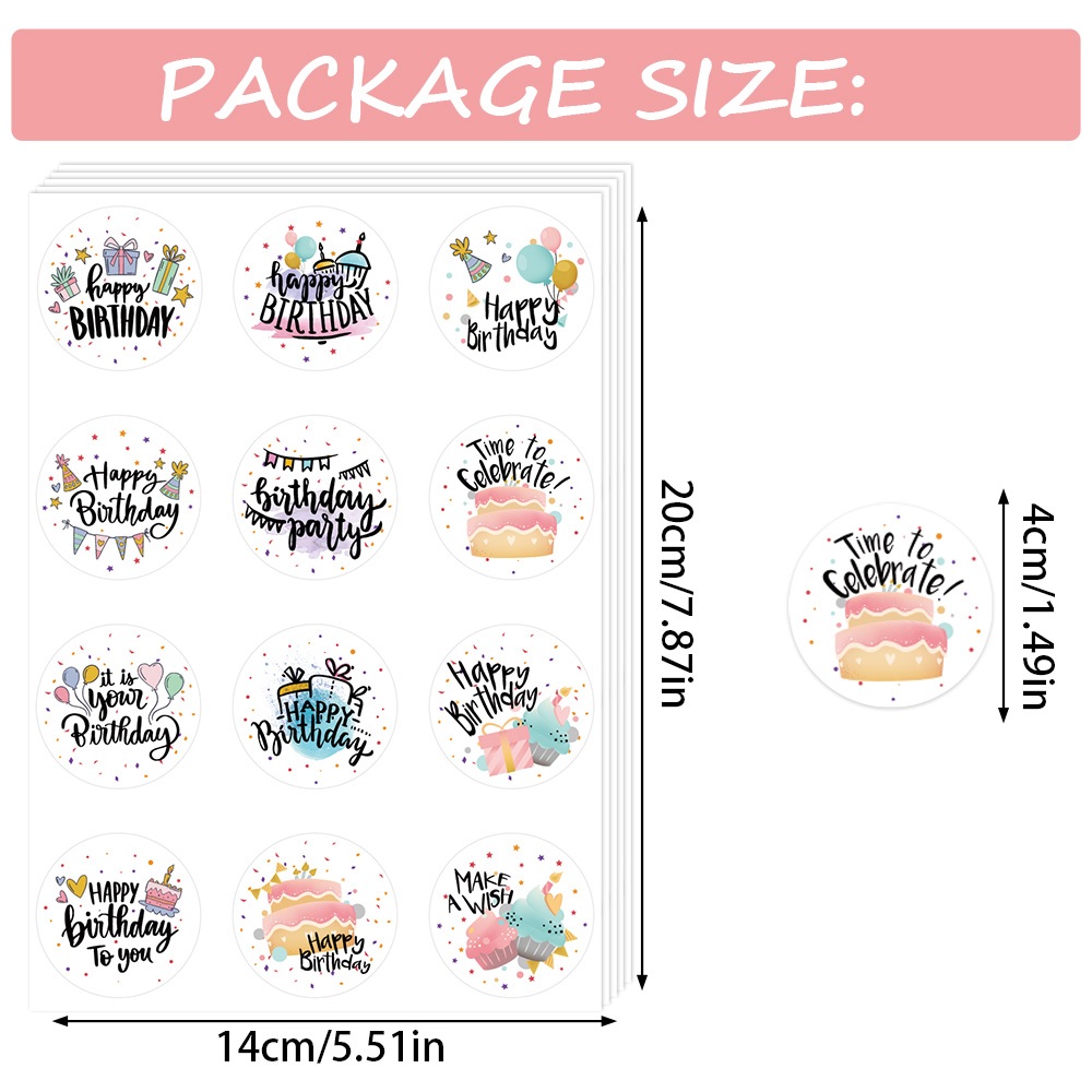 Jual BEEPRT Sticker bulat ulang tahun sticker label tempelan happy ...