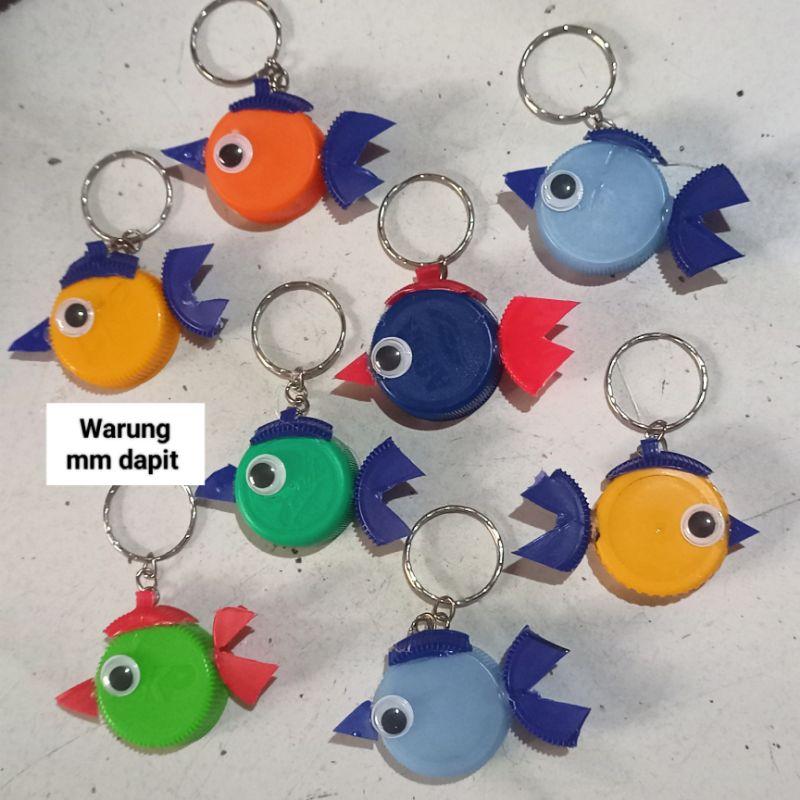 Jual Prakarya Gantungan Kunci Dari Kerajinan Tutup Botol Motif Ikan(Gantungan Kunci Motif Ikan ...