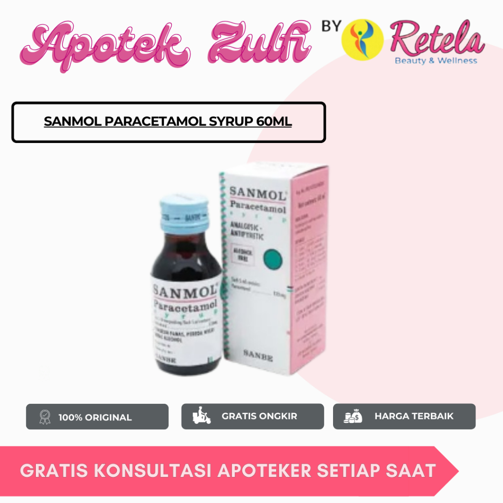 Jual SANMOL PARACETAMOL SYRUP 60ML | Shopee Indonesia