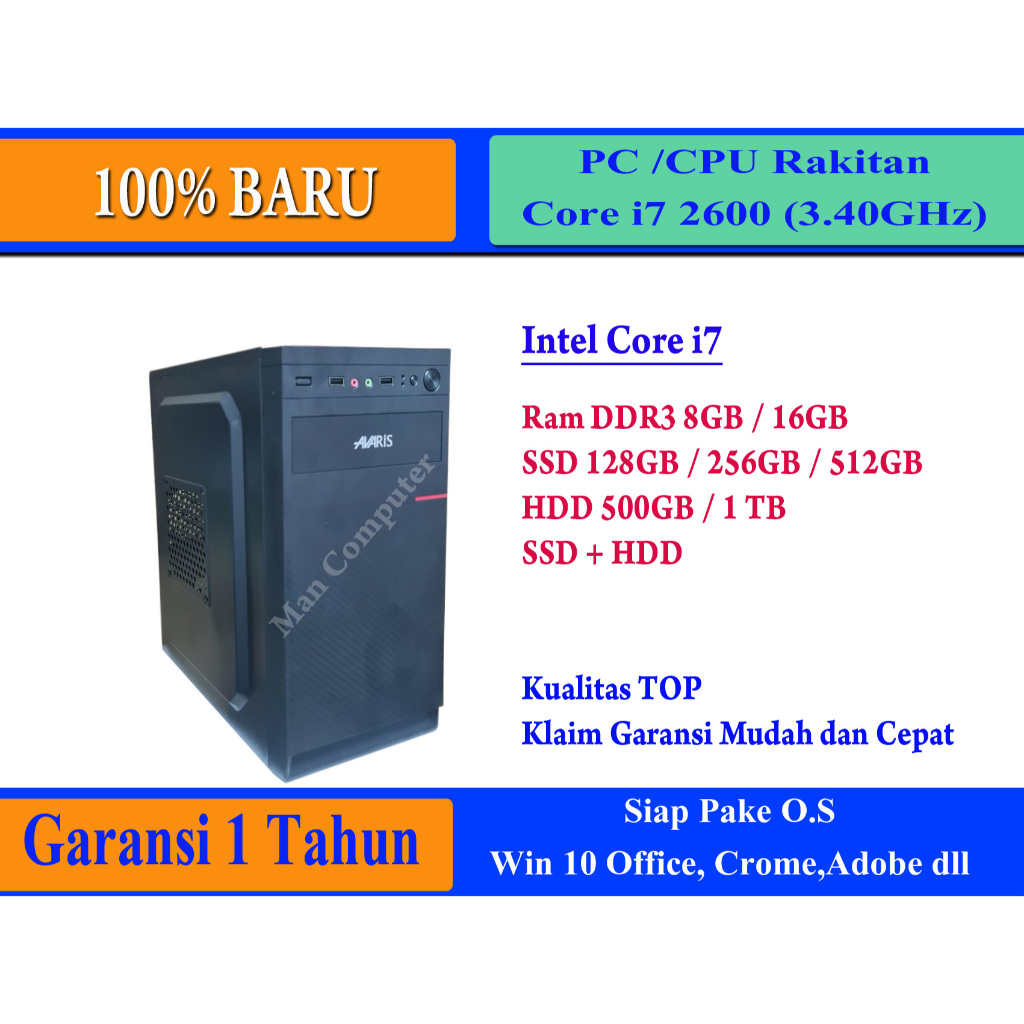 Jual PC/CPU Core i7 2600 Baru PC Komputer Rakitan | Shopee Indonesia