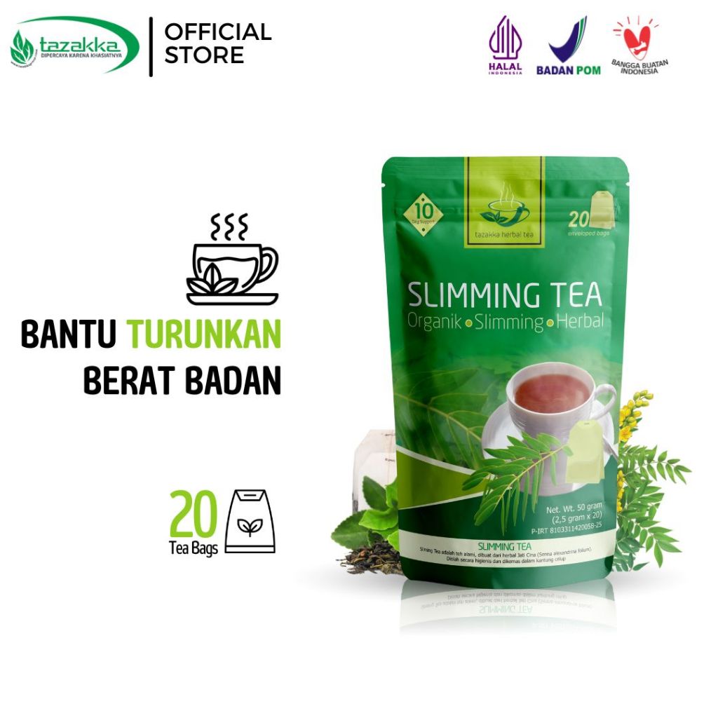 Jual TAZAKKA Slimming Tea Minuman Kesehatan Tubuh Teh Diet Herbal Membantu Menurunkan Berat ...