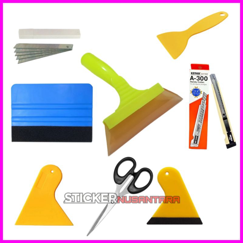 Jual PAKET LENGKAP ALAT PASANG STIKER KACA FILM RAKEL STICKER SCRAPPER ...